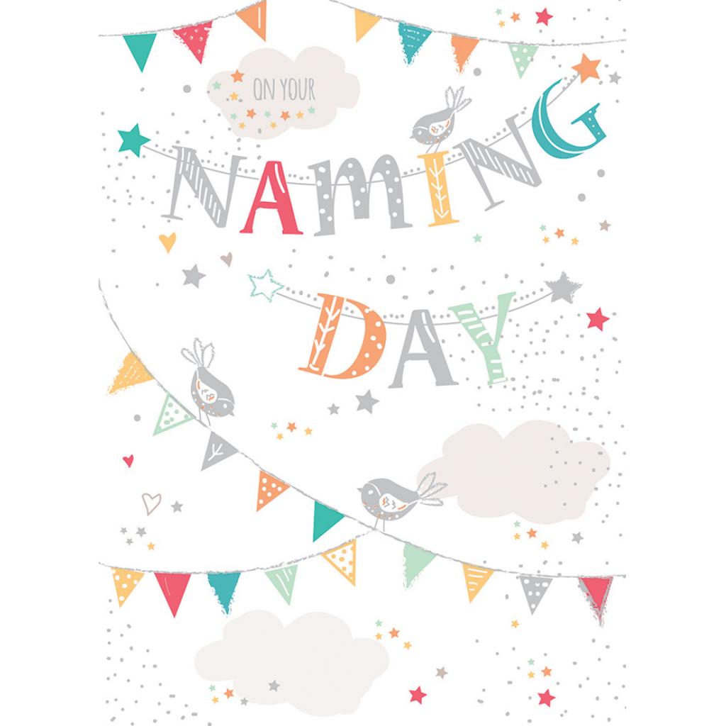 Naming Day Card - Bunting
