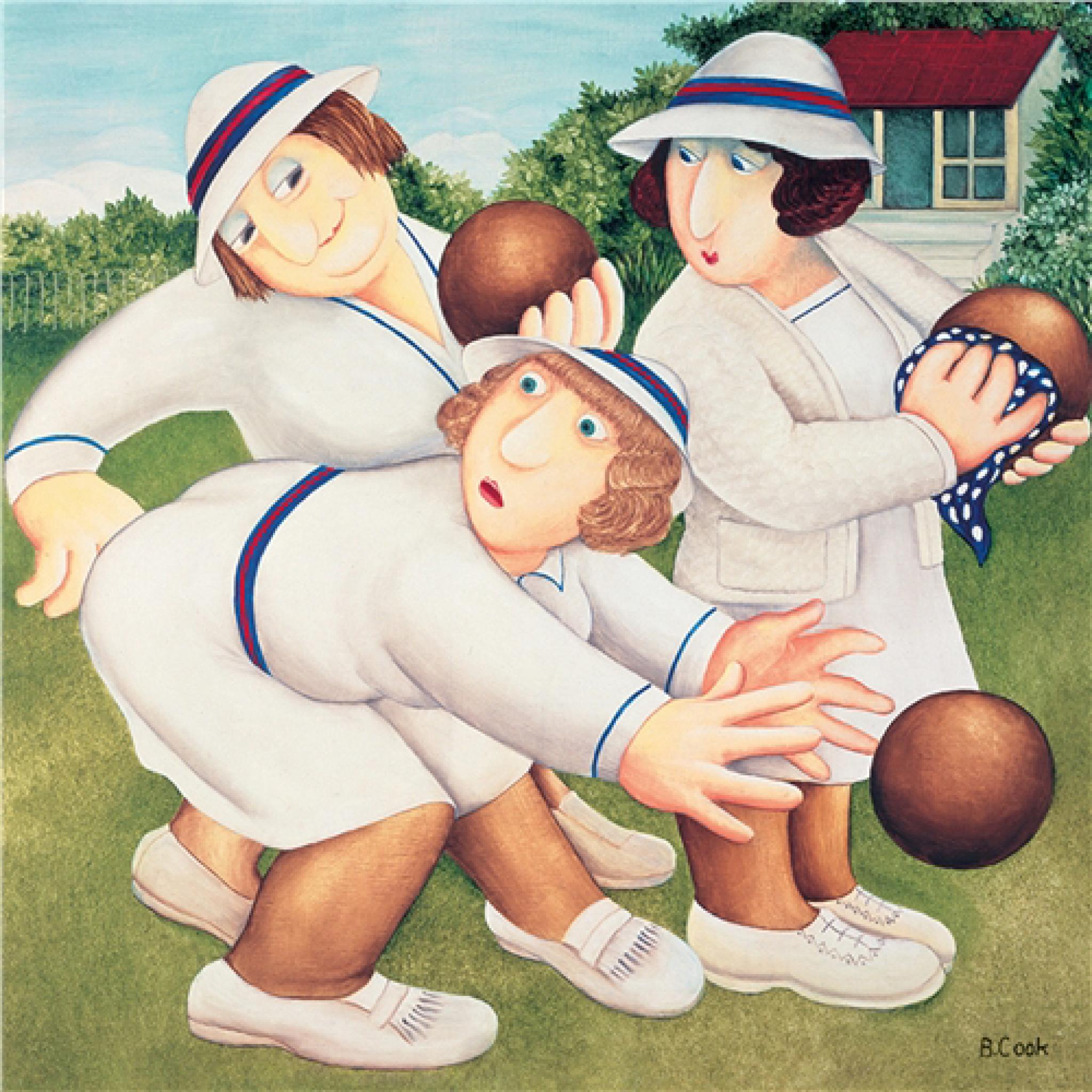Beryl Cook Card - Bowling