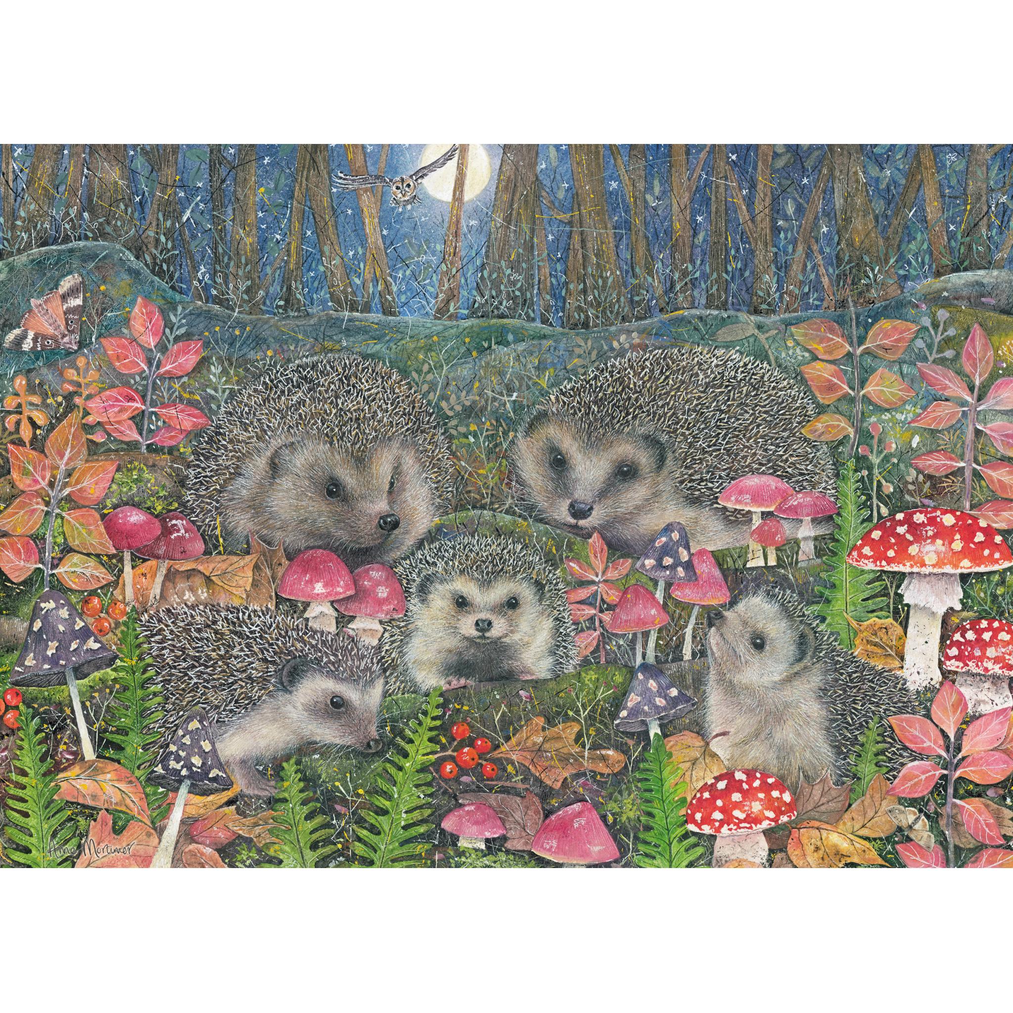 Woodland Hedgehogs - 1000 Piece Jigsaw | Animal Gift Club